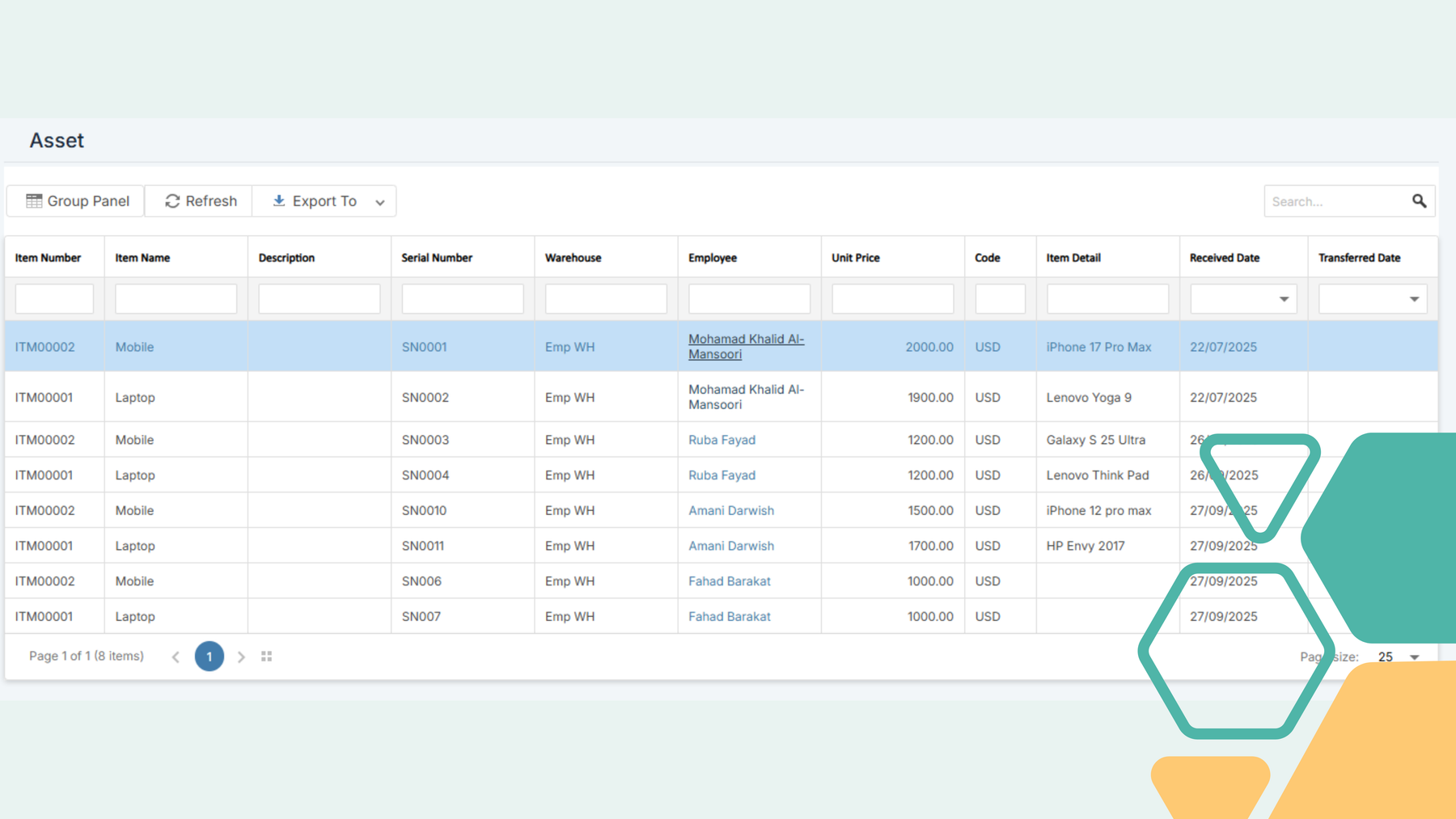 Asset Management – Swipe up Technology
